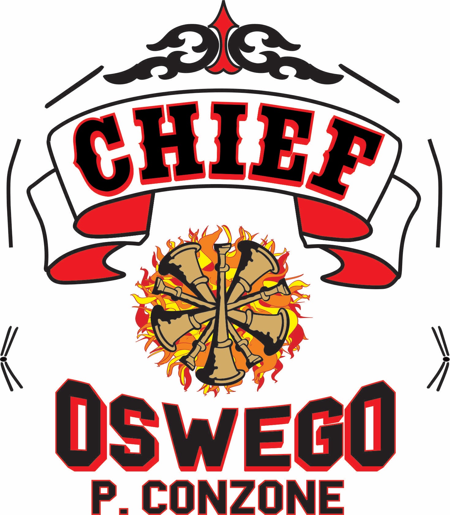 CHIEF 137 – GOLFIRE FIREFIGHTER SHIELDS - METAL AND LEATHER HELMET FRONTS