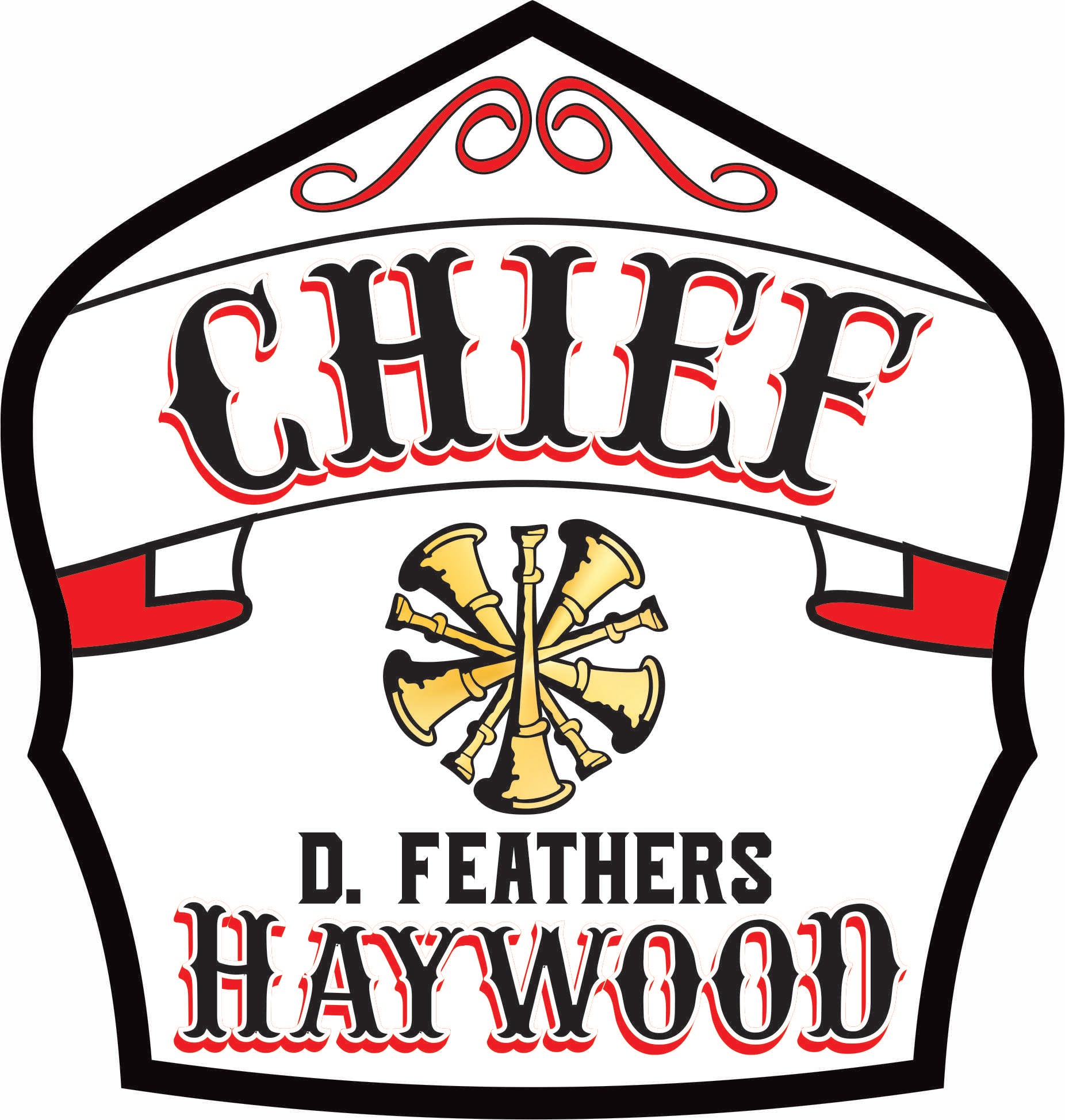 CHIEF 158 – GOLFIRE FIREFIGHTER SHIELDS - METAL AND LEATHER HELMET FRONTS