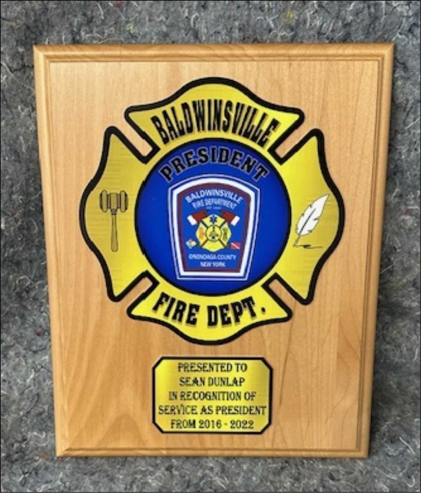 FIRE SERVICE AWARD PLAQUE 10.5 x 13 – GOLFIRE FIREFIGHTER SHIELDS ...